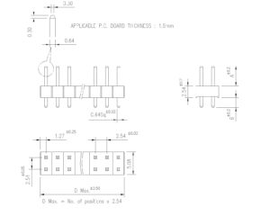 2.54mm Pitch Pin Header Double Row (Straight) (P9103-XX-XX-X) – Protectron