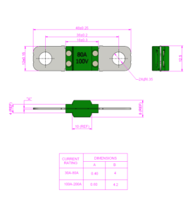Midi Bolt Down Fuse (100V) (PBFT-100V-In) – Protectron